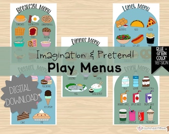 Pretend Play Menu Bundle Printable - Etsy