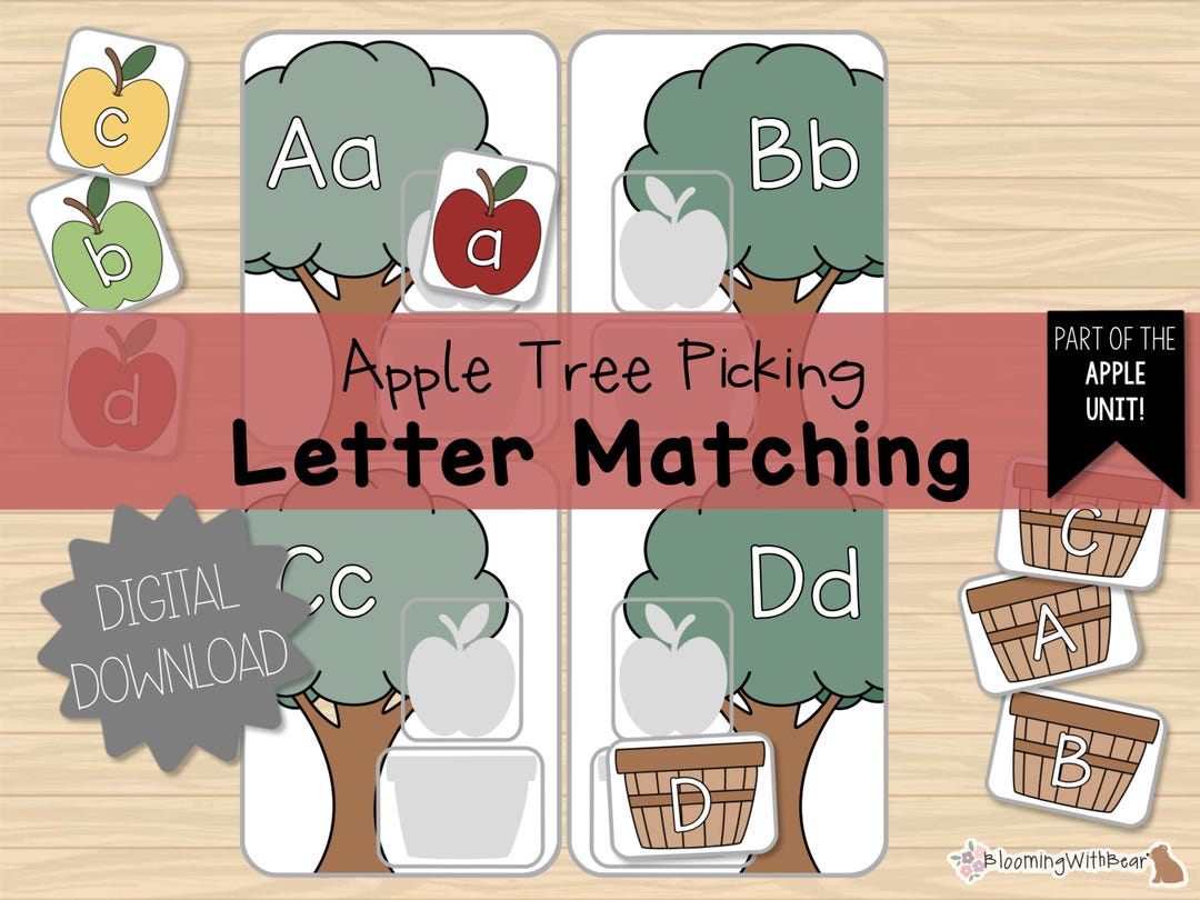 Letter Matching | Apple Tree Activity | Fall Learning | Autumn ...