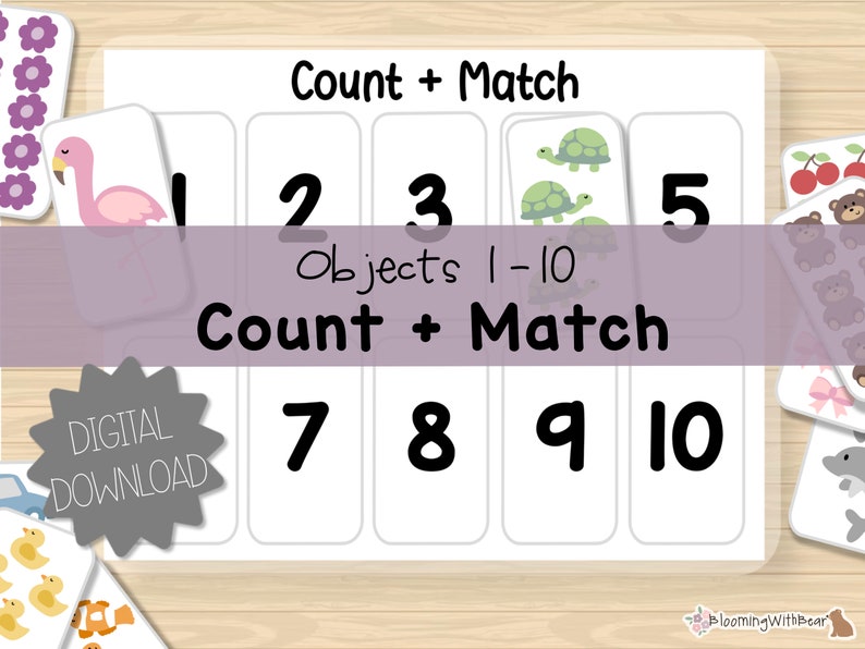 Count and Match Counting to 10 Matching Number Identification Number ...