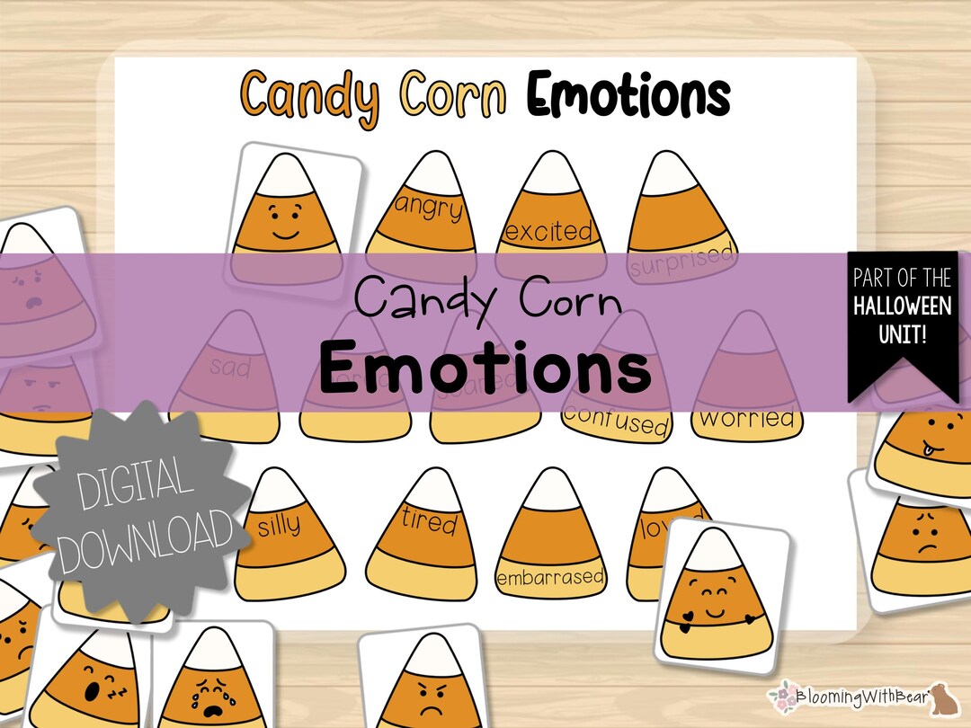 Halloween Candy Corn Emotions | Fall Activity | Feelings Matching ...