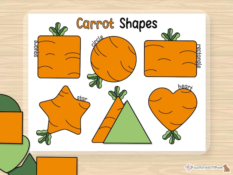 Easter Shapes | Spring | Carrot 2D Shapes | Learning Shapes | Matching ...