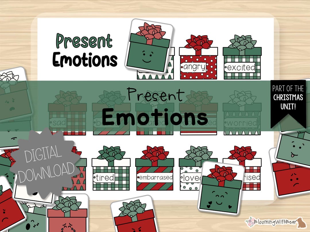 Christmas Present Emotions | Holiday Activity | Feelings Matching ...