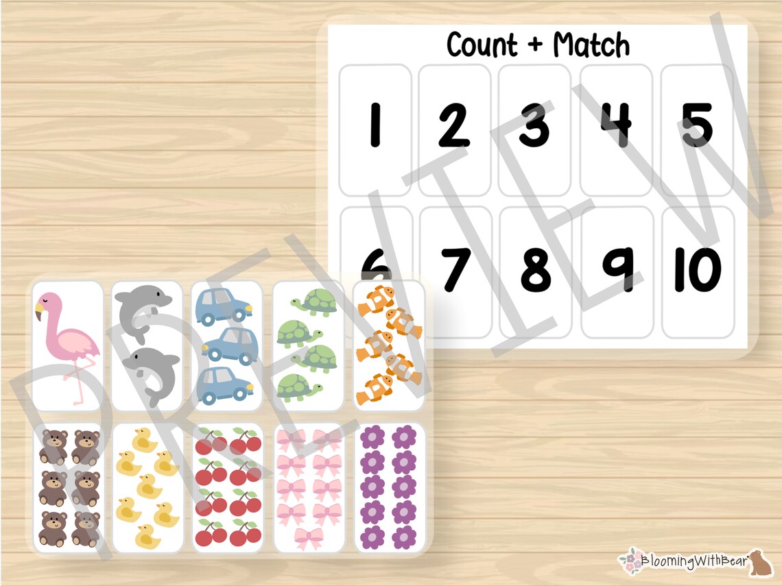 Count and Match | Counting to 10 | Matching | Number Identification ...