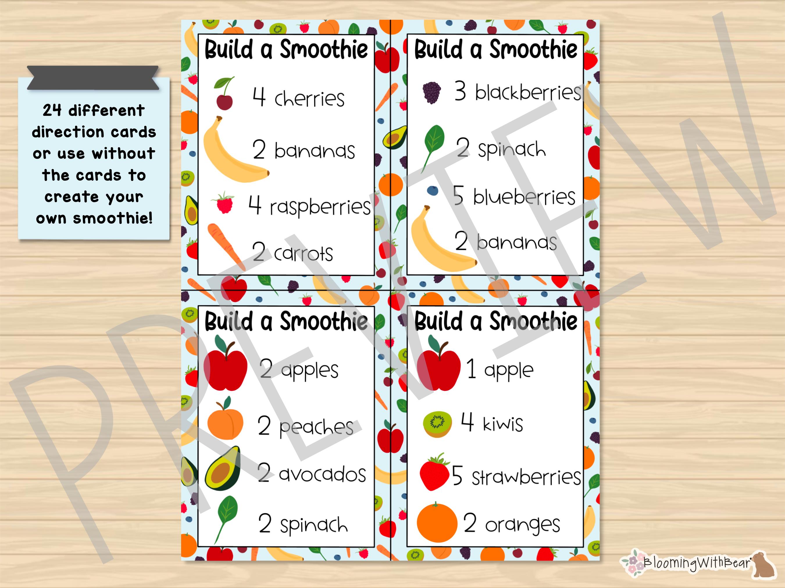Build a Smoothie | Pretend Play | Patterns | Following Directions ...