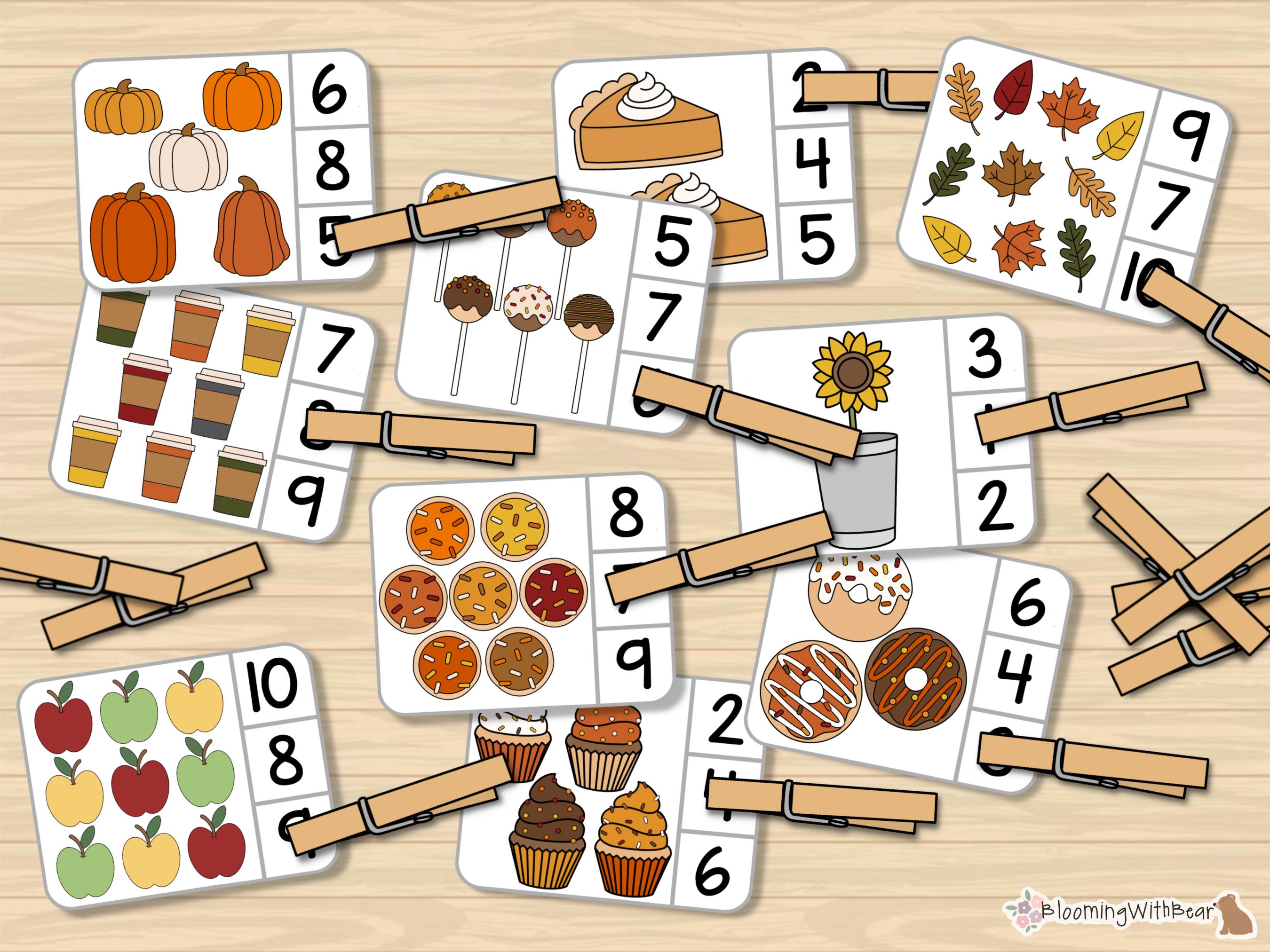Fall Count and Clip | Pumpkin Activity | Fall Learning | Autumn ...
