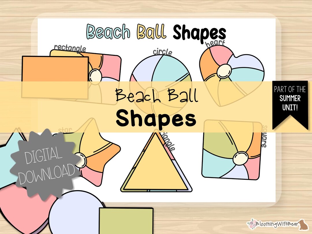 Beach Ball Shapes Matching Game: Summer Learning Activity (digital ...