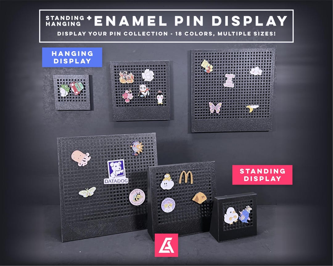 Standing & Hanging Pin Display 18 Colors, Multiple Sizes, Easy Wall ...
