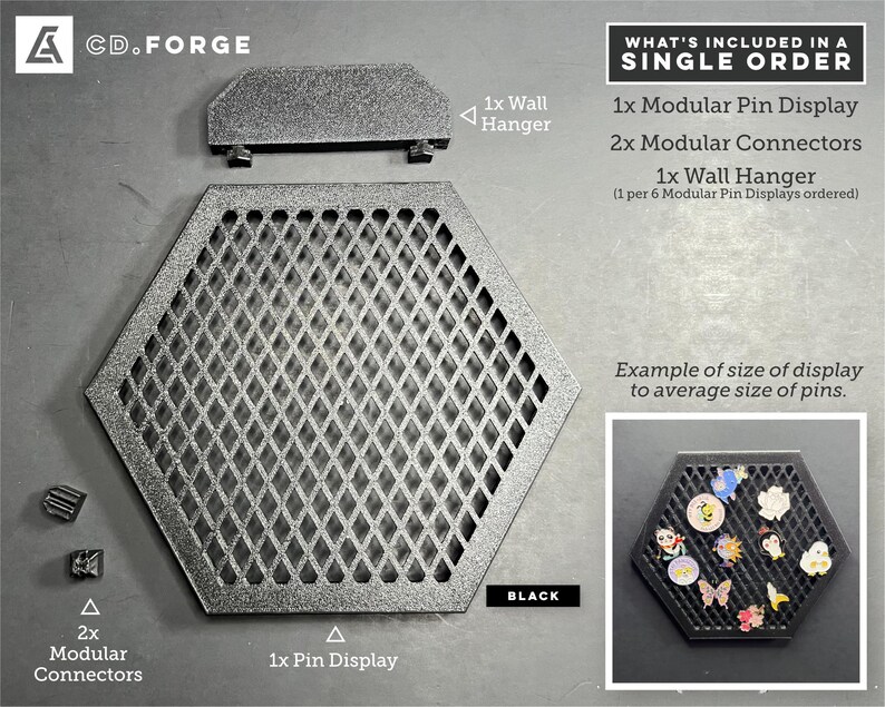 Modular Pin Display Board (6*7in) - 32 Colors, Easy Wall Mounting ...