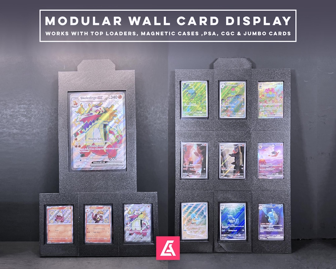 TCG, Graded & Jumbo Modular Card Display Fits Top Loaders, Magnetic ...