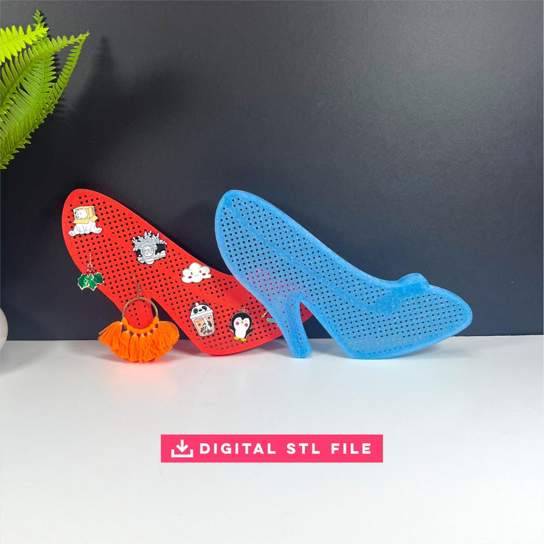 High Heel Pin Display STL | Shoe Wall Decor 3D Printable Enamel Pin ...