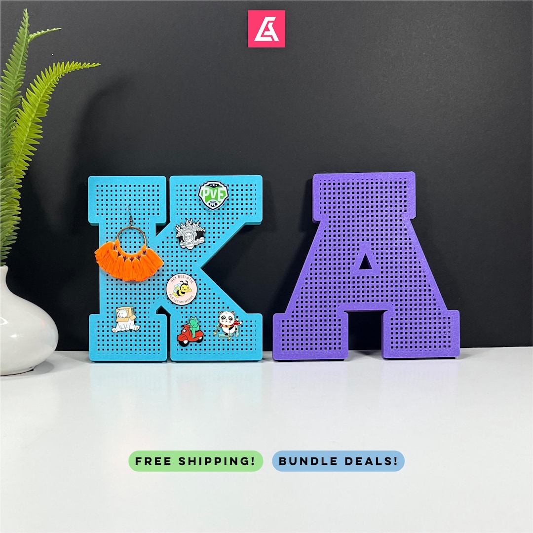 Varsity Letter Pin Display Board – Alphabet Wall Display for Enamel ...