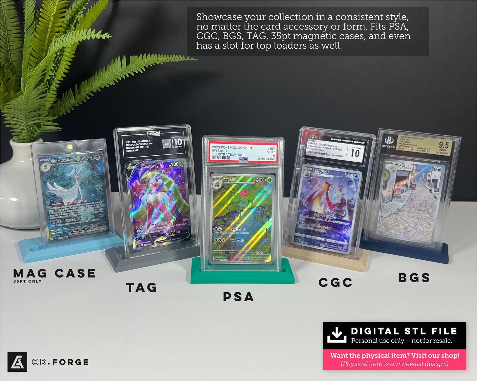 Trading Card Stand STL | Psa Cgc Bgs Slab Holder | Graded Card Display ...