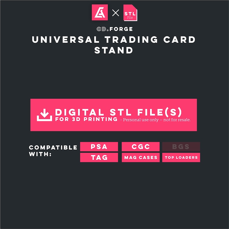 Trading Card Stand STL | Psa Cgc Bgs Slab Holder | Graded Card Display ...