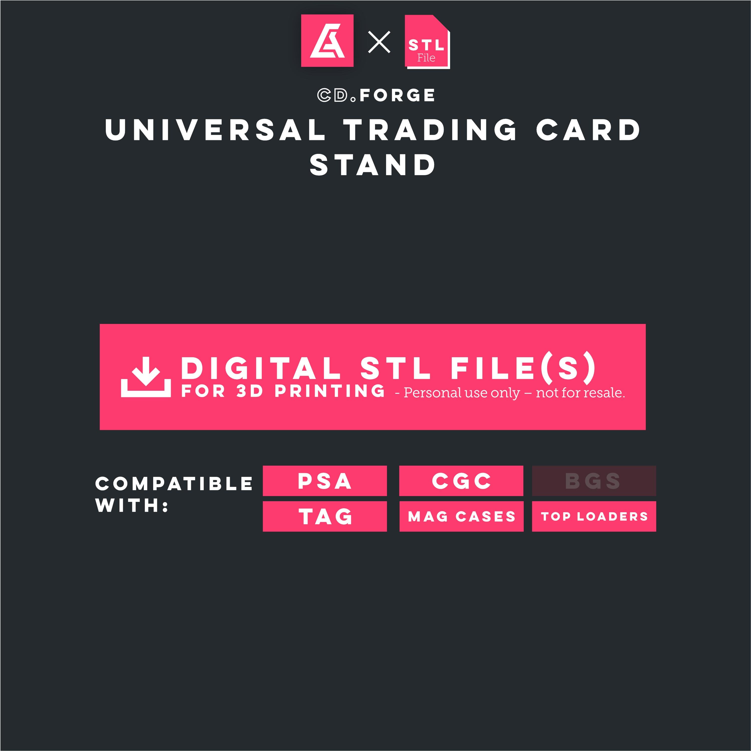 Trading Card Stand STL | Psa Cgc Bgs Slab Holder | Graded Card Display ...