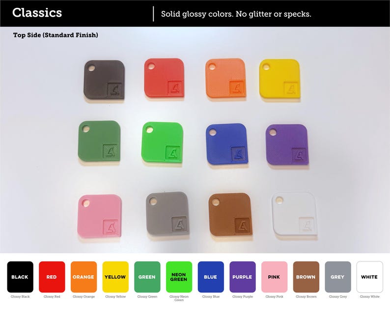 PLA Filament Color Swatches | 3D Printer Sample Pack | Custom Color ...