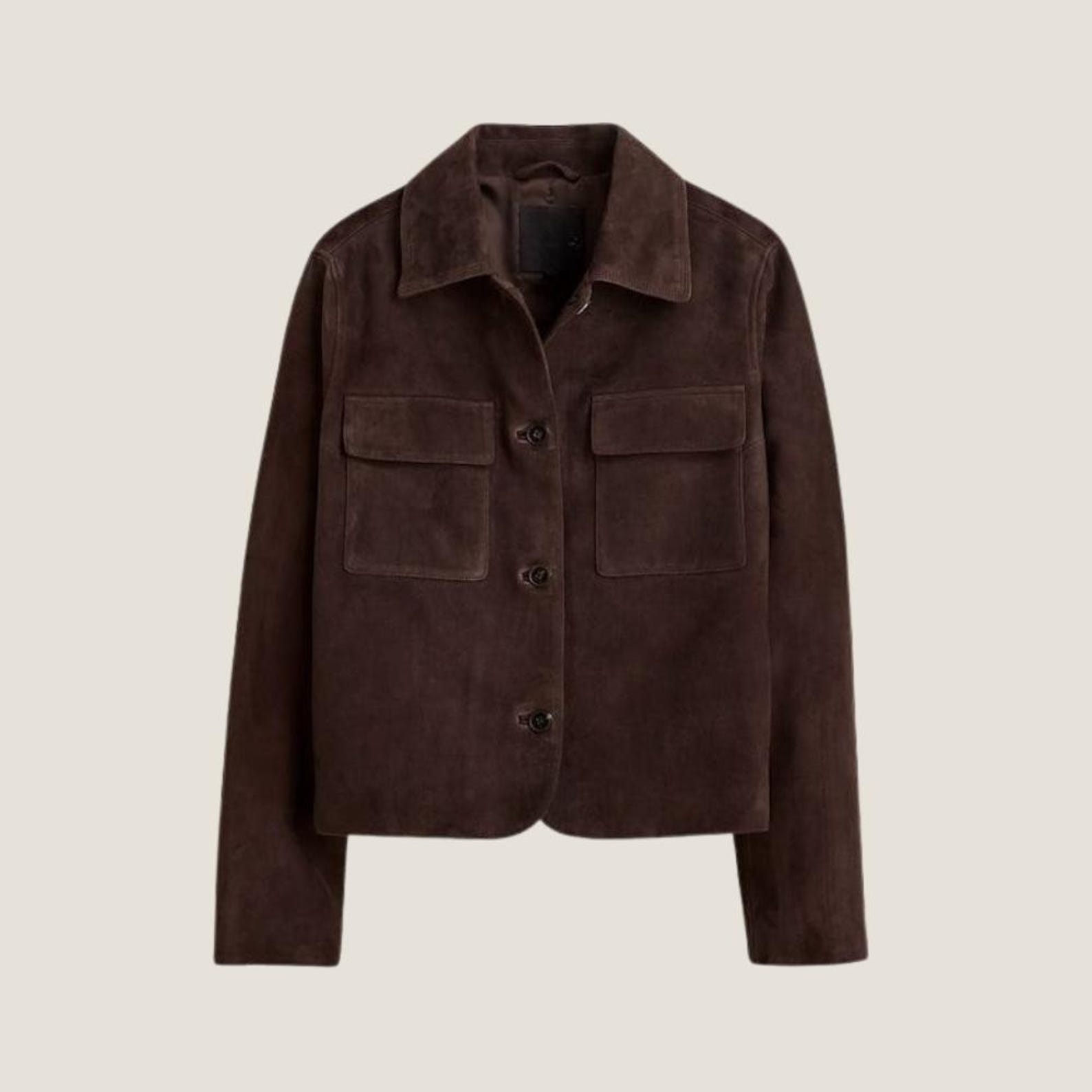 Coffee Brown Goatskin Suede Jacket - Women's Minimalist Outerwear - Etsy