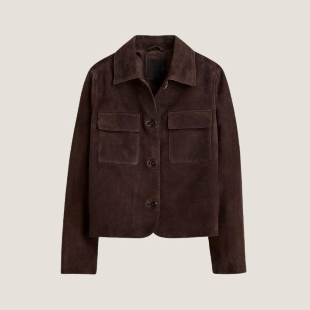 Coffee Brown Goatskin Suede Jacket - Women's Minimalist Outerwear - Etsy