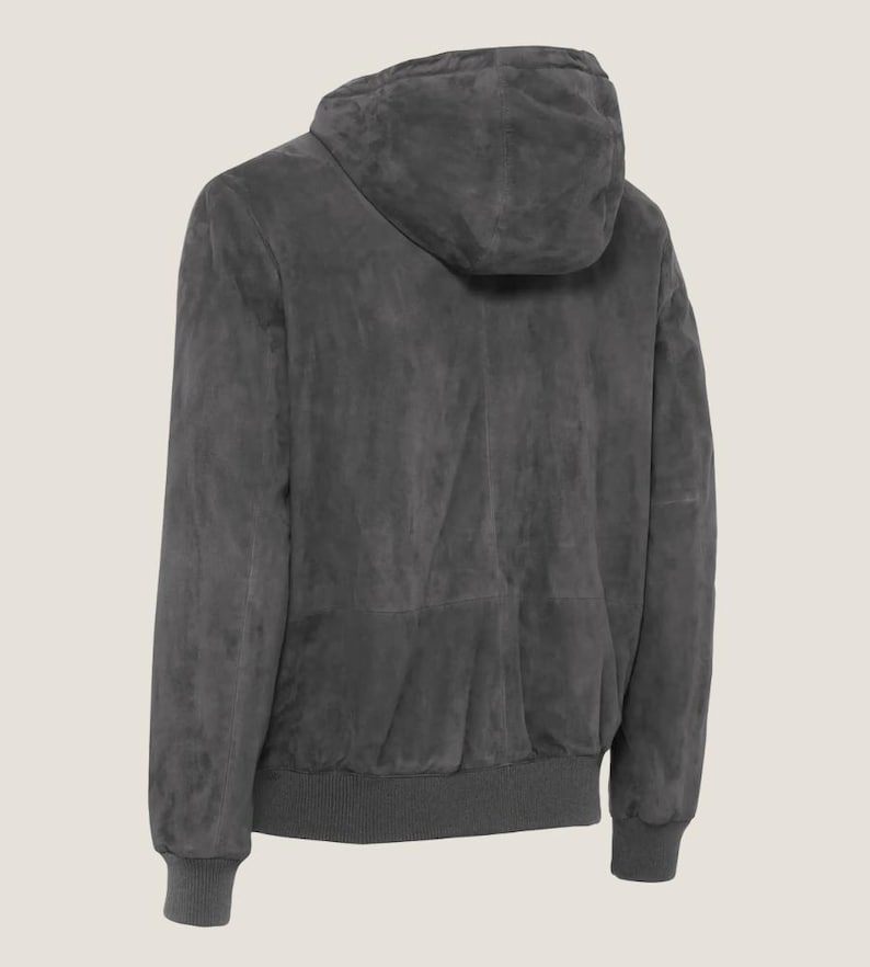 Men's Handmade Gray Suede Zip Hoodie – Casual Fall Jacket - Etsy