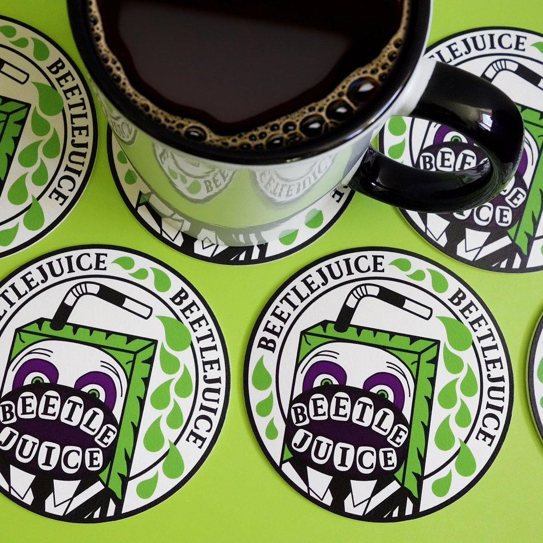 Beetlejuice Drink Coaster | Beetle Juice Paper Drinks Coaster - Etsy