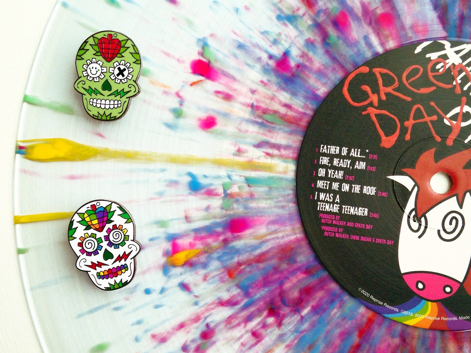 Green Day of the Dead Enamel Pins Day of the Dead Sugar | Etsy