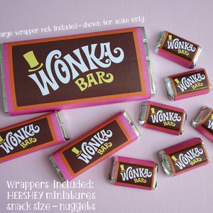 Wonka Bar Labels Mini & Snack Size Wrappers Wonka Bar - Etsy