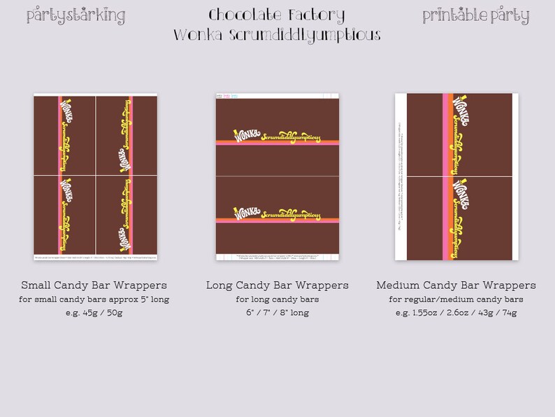 Willy Wonka Scrumdiddlyumptious labels Wonka candy wrapper | Etsy