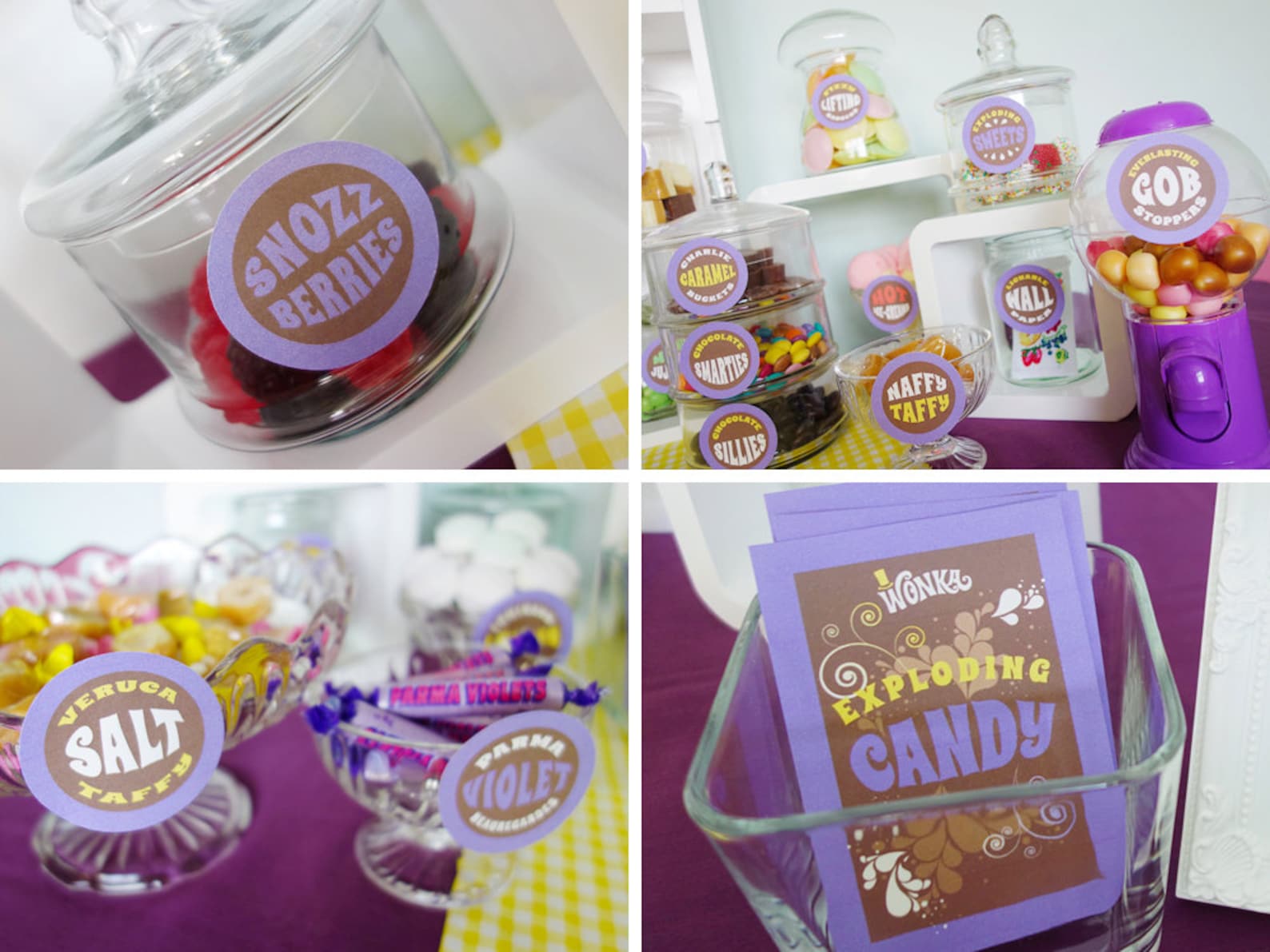 Willy Wonka Candy Buffet Kit Signs Candy Jar Labels Wonka - Etsy