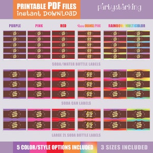 Fizzy Lifting Drink Labels for Water Bottles & Soda Cans Willy Wonka ...