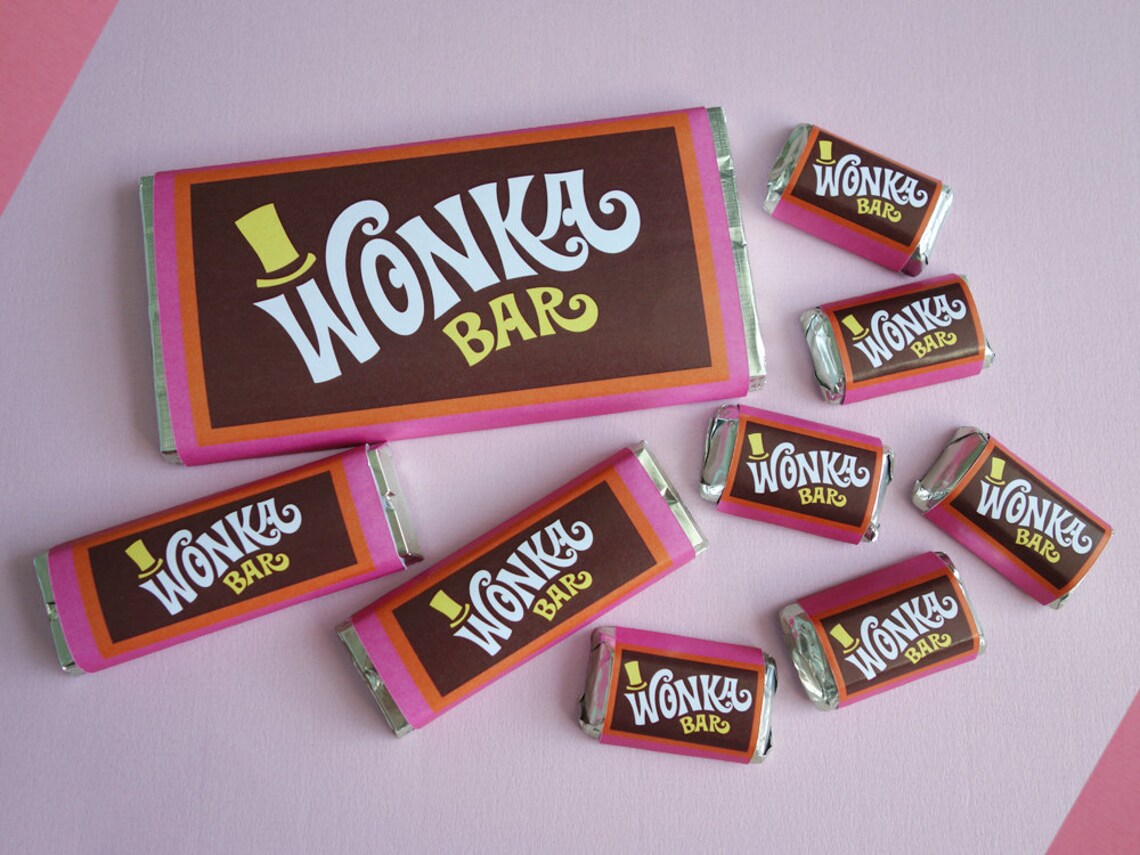 Wonka Bar Wrappers Personalized Name Wonka Bar Candy Bar | Etsy