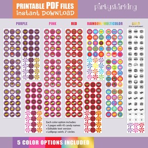 Candy Jar Labels Charlie and the Chocolate Factory Birthday Party Willy ...