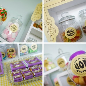 Candy Jar Labels Charlie and the Chocolate Factory Birthday Party Willy ...