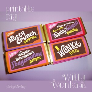 Willy Wonka JR. Printable Props, Signs, Wonka Bar Wrappers, Golden ...