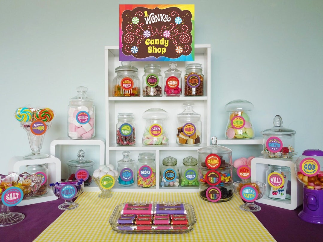 Wonka Candy Shop Signs Candy Jar Labels Wonka Bar Labels - Etsy Australia