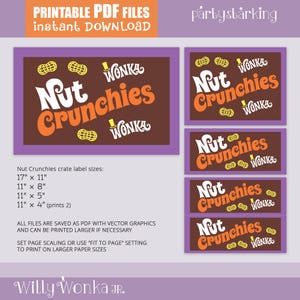 Willy Wonka JR. Printable Props, Candy Cart Sign, Wonka Bar Wrappers ...