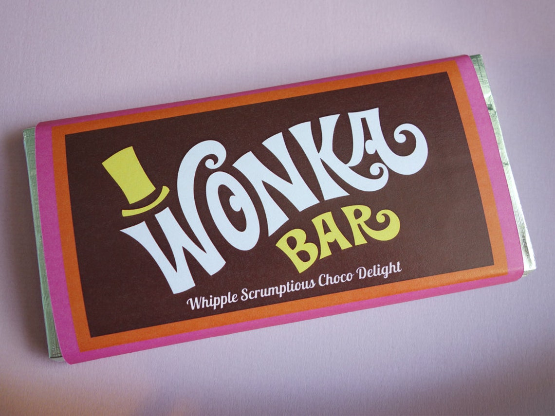 Golden Ticket Invitation & Wonka Bar Candy Wrappers Willy Wonka Party ...