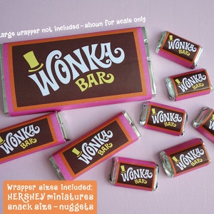Wonka Bar Labels Mini & Snack Size Wrappers (Instant Download) - Etsy