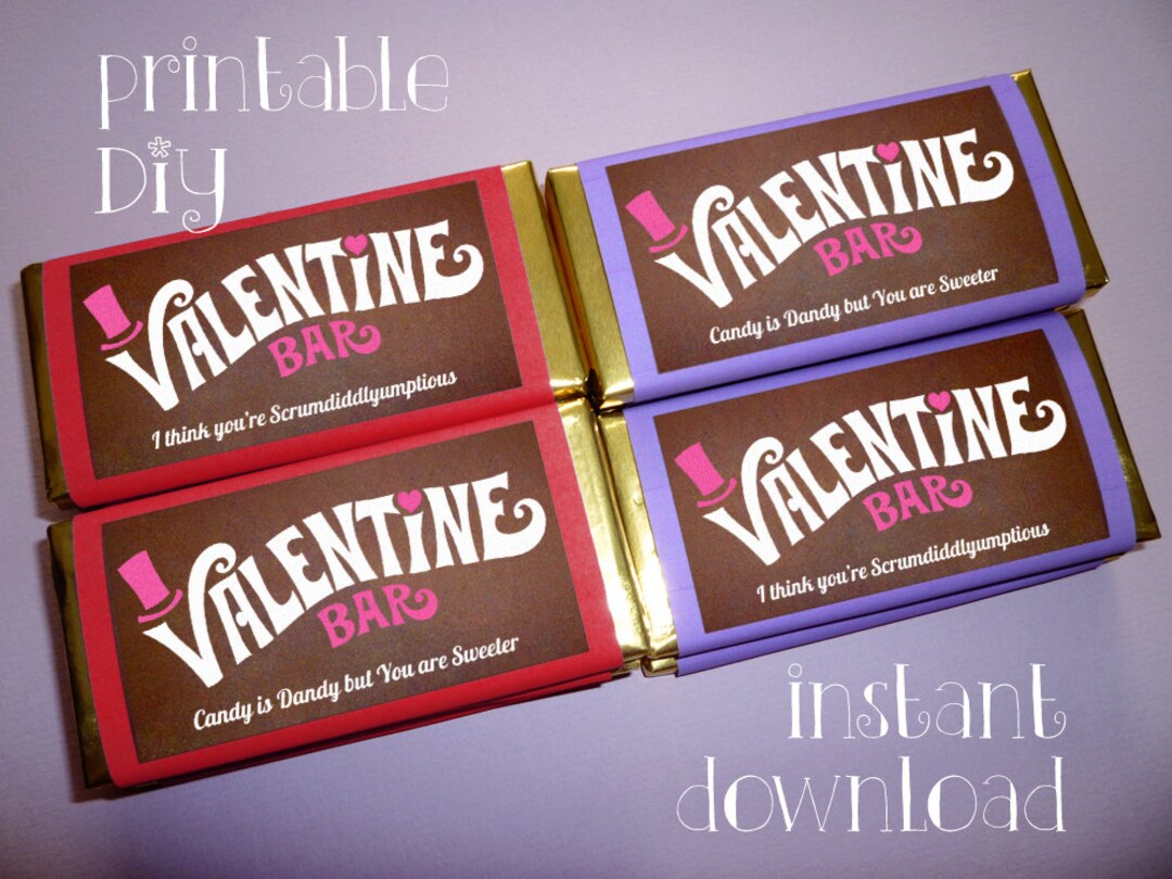 Valentine Card Printable Candy Bar Wrappers Classroom - Etsy