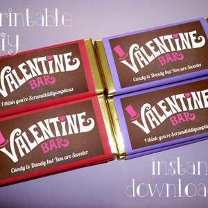 Valentine Card Printable Candy Bar Wrappers Classroom - Etsy