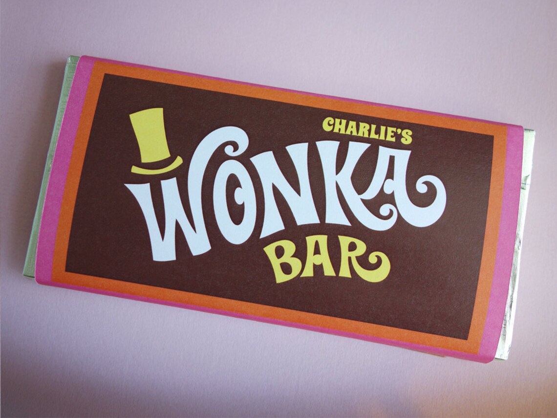 Wonka Bar Fudgemallow & Scrumdiddlyumptious Labels Wonka Bar - Etsy