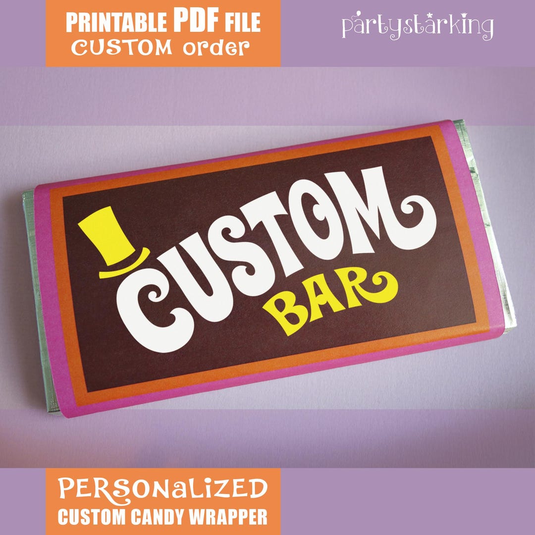 Personalized Name Candy Wrapper Custom Candy Bar Label Digital ...
