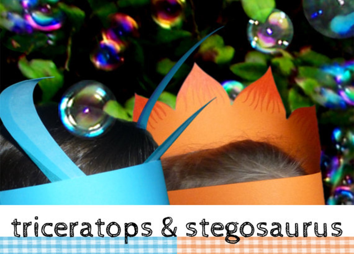 Dinosaur Party Hats Printable Craft Diy Kids Party Activity | Etsy UK