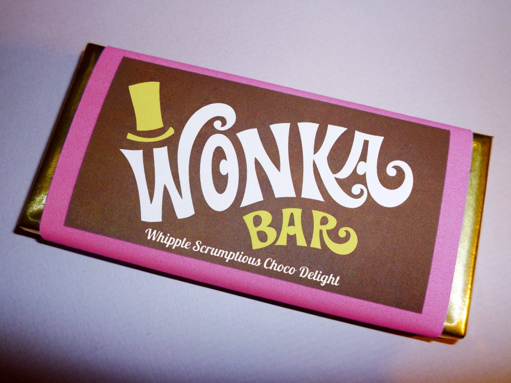 Wonka Bar Wrapper Template Wonka Bar Favor Willy Wonka - Etsy