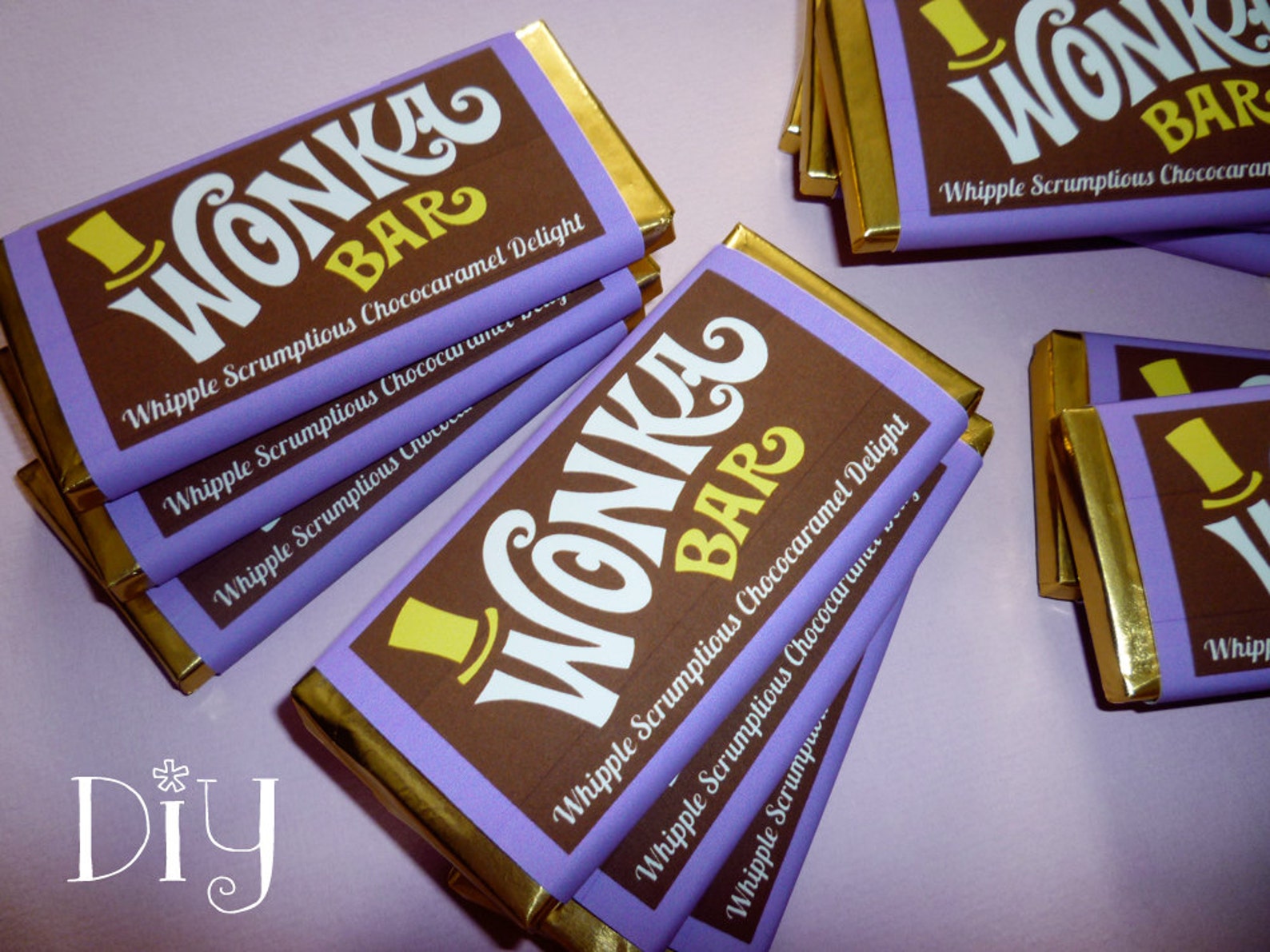 Wonka Bar Candy Bar Wrappers Willy Wonka Birthday Party Favors ...