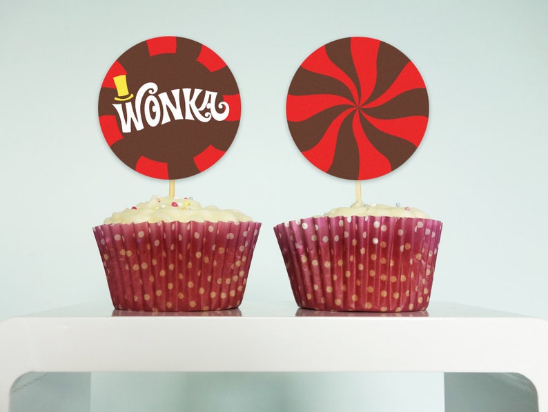 Wonka Cupcake Toppers Printable PDF Birthday Party - Etsy