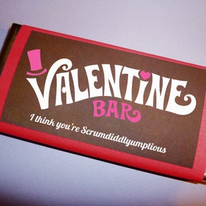 Valentine Card Printable Candy Bar Wrappers Classroom Valentines Kids ...