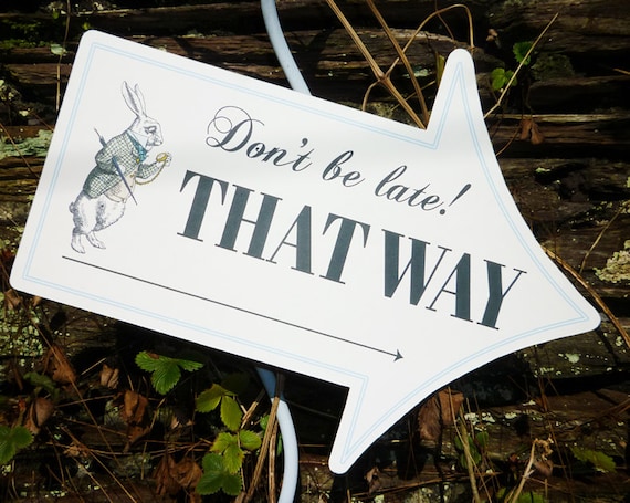 Alice in Wonderland Signs This Way That Way Arrows Printable - Etsy