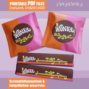 Willy Wonka JR. Printable Props, Candy Cart Sign, Wonka Bar Wrappers ...
