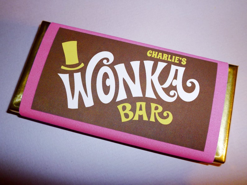 Wonka Bar Wrapper Template Wonka Bar Favor Willy Wonka - Etsy