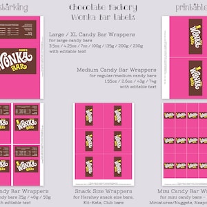 Wonka Bar Wrapper Template Wonka Bar Favor Willy Wonka Birthday Party Chocolate Factory Party ...