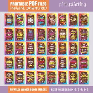 Willy Wonka JR. Printable Props, Signs, Wonka Bar Wrappers, Golden ...